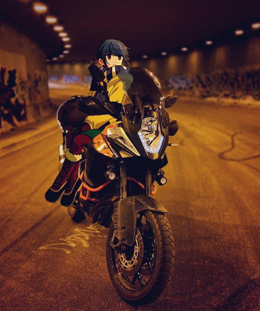 Rin Shima from Yuru/Heya Camp on my little Adve (my bike) in a closed tunnel | Scrolller