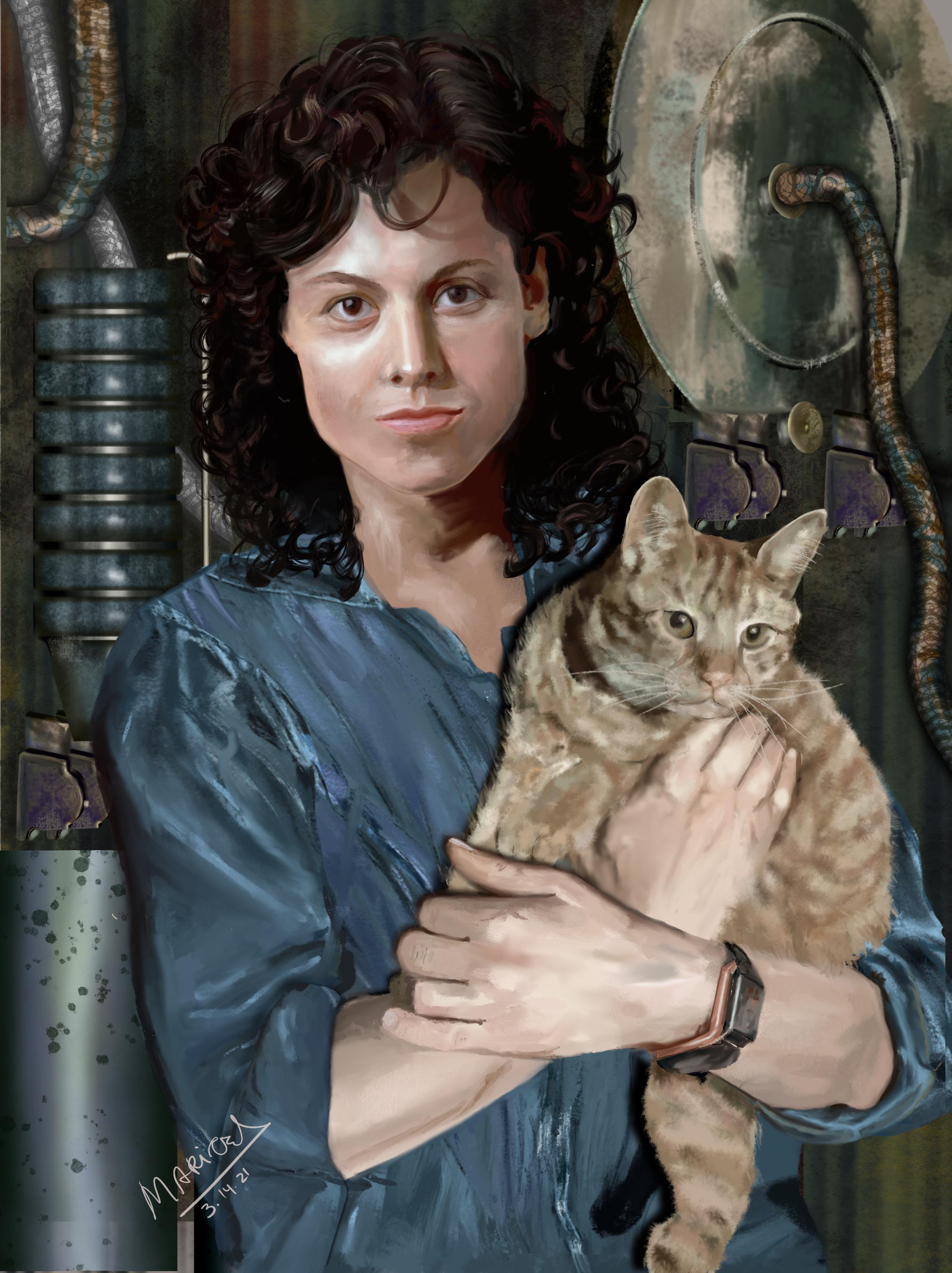 Ripley and Jonesy, me, digital, 2021 | Scrolller