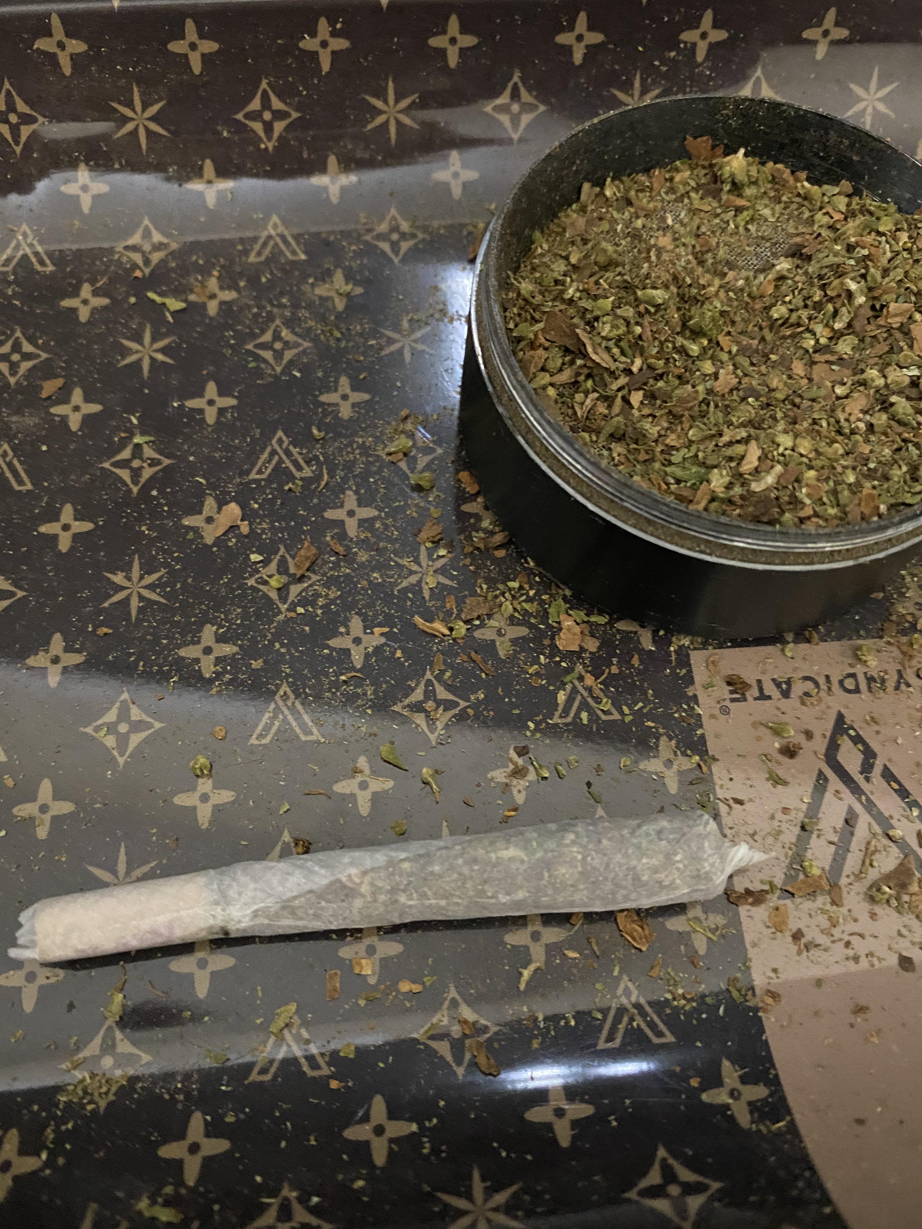 Rolled a fat one to get through this awful fucking morning. The weed in the grinder is the last ...