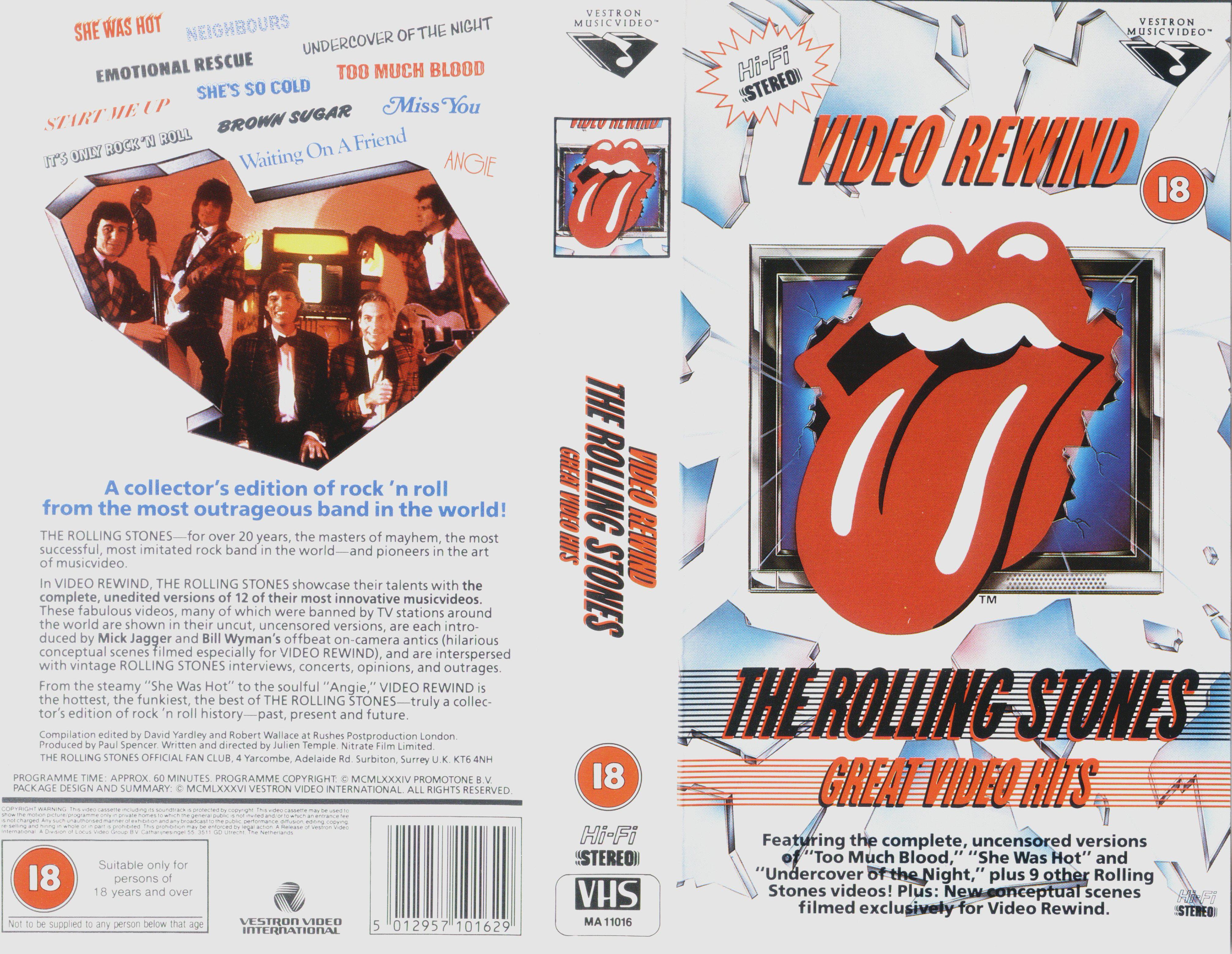 Rolling Stones - Rewind VHS Cover | Scrolller