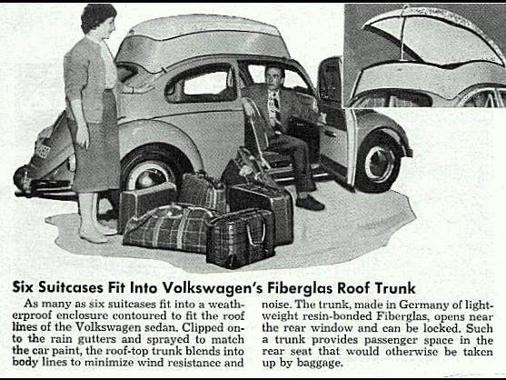 Roof trunk, Vintage Volkswagen Beetle accessory. | Scrolller