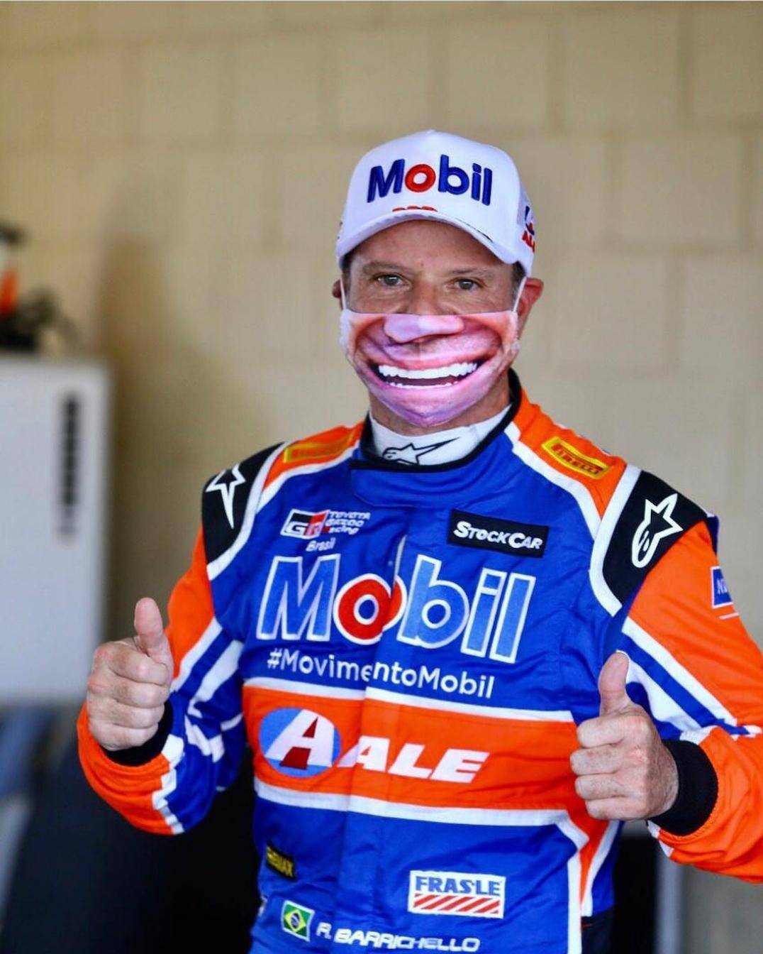 Rubens Barrichello's amazing face mask | Scrolller