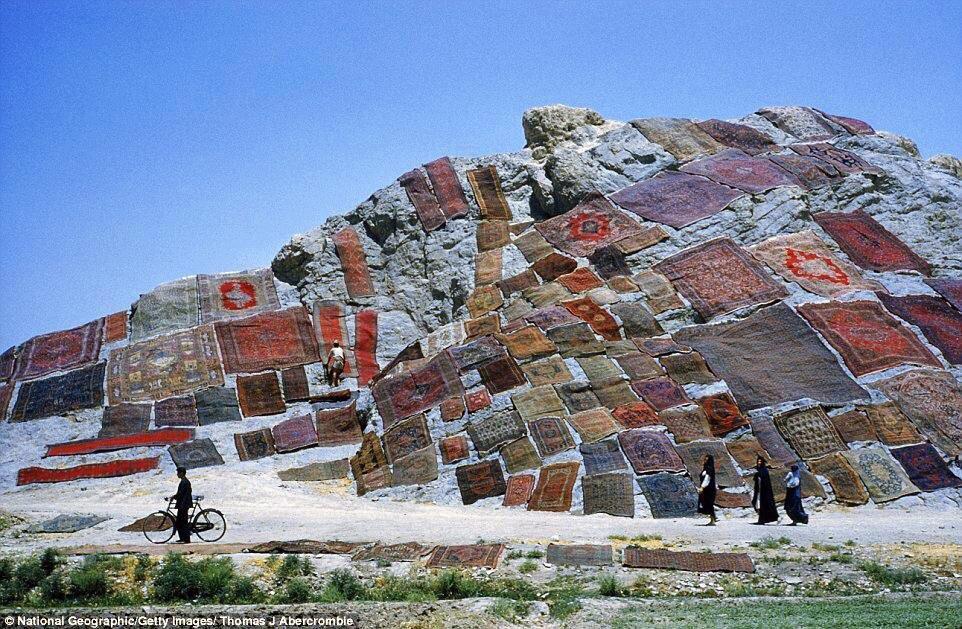 Rugs drying out in Iran. | Scrolller
