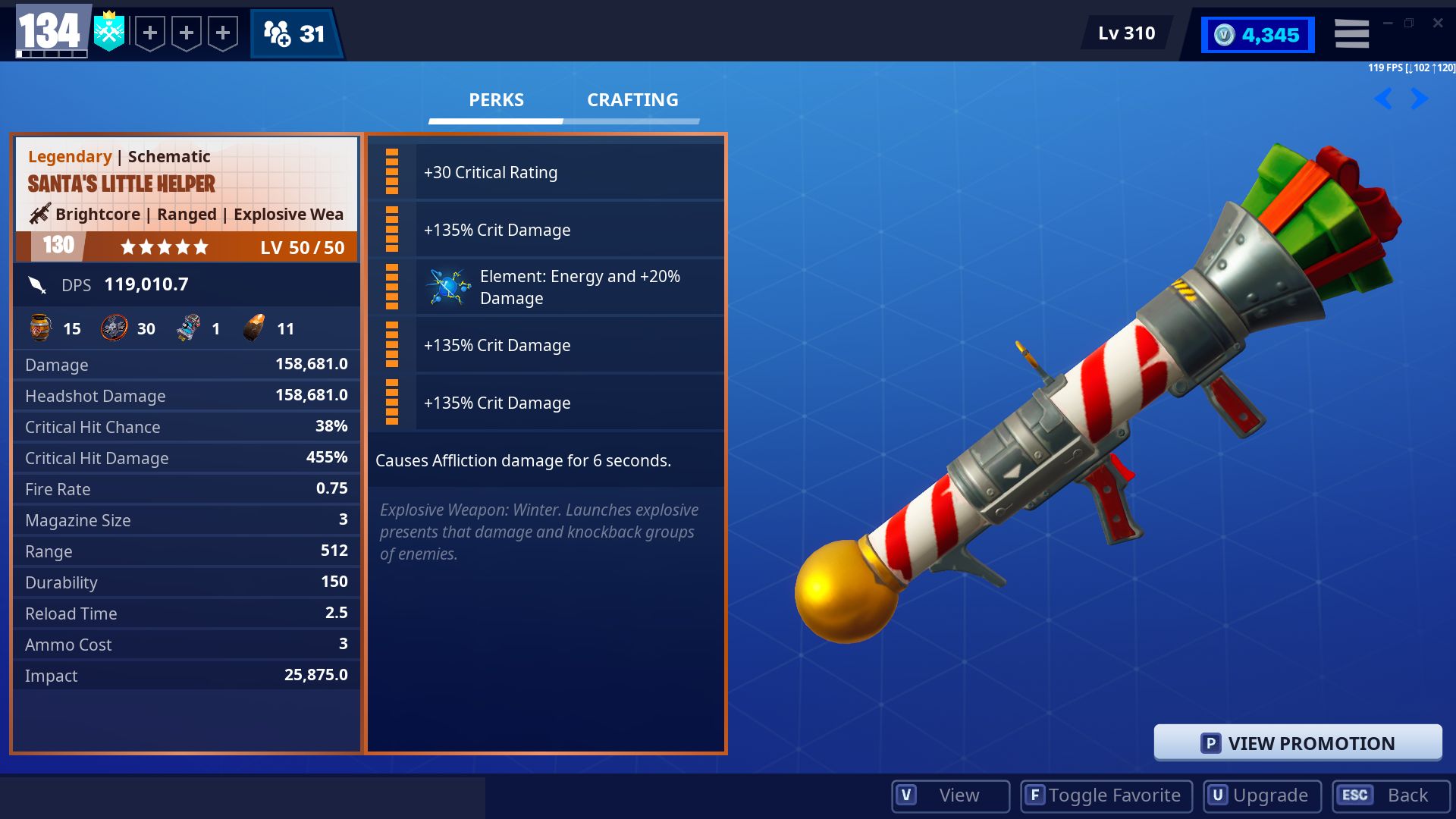 Santa’s little helper is the only weapon can have 3 crit damage and still have a slot for crit ...