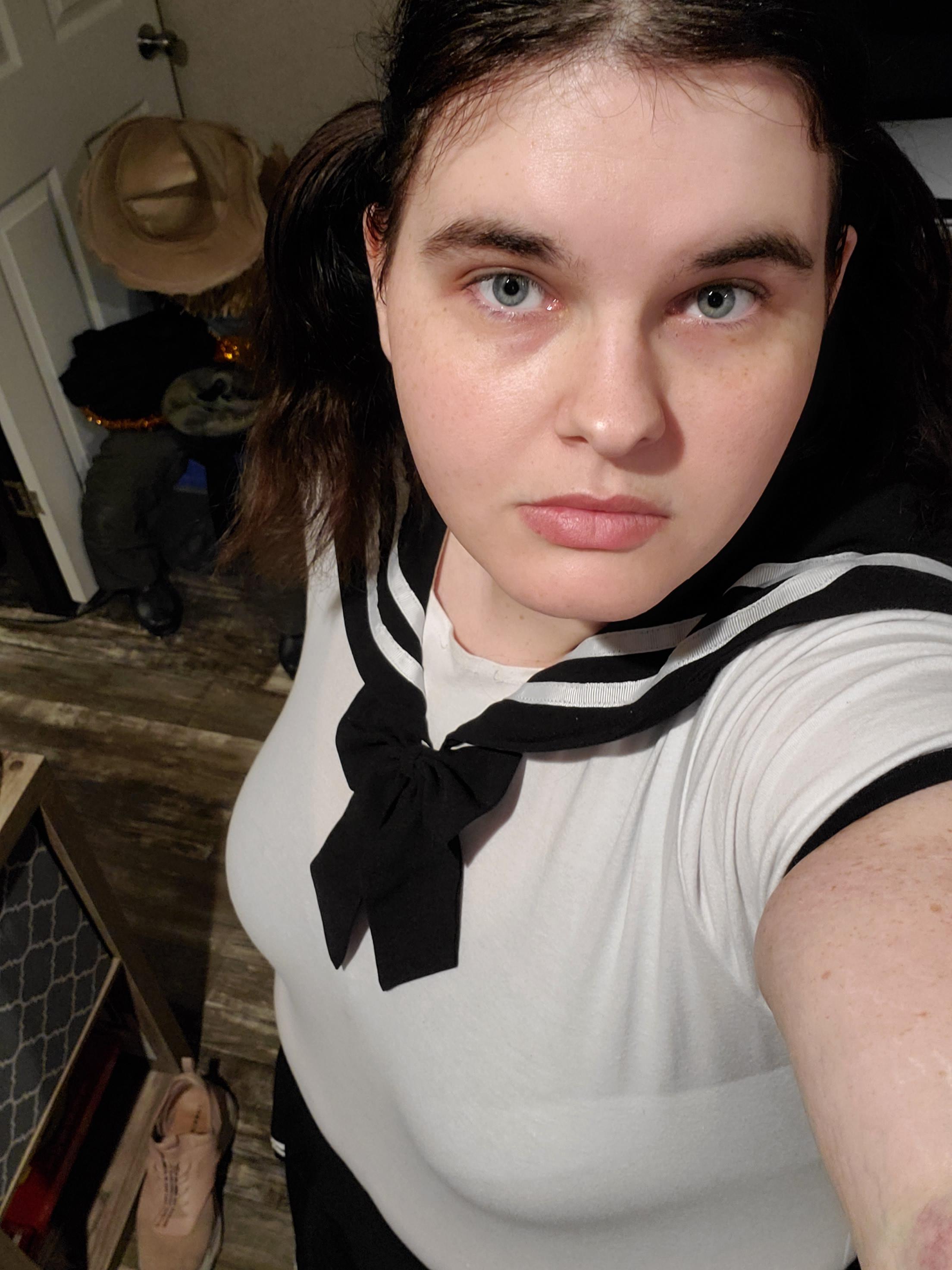 School girl onsie and pigtails to cheer myself up | Scrolller