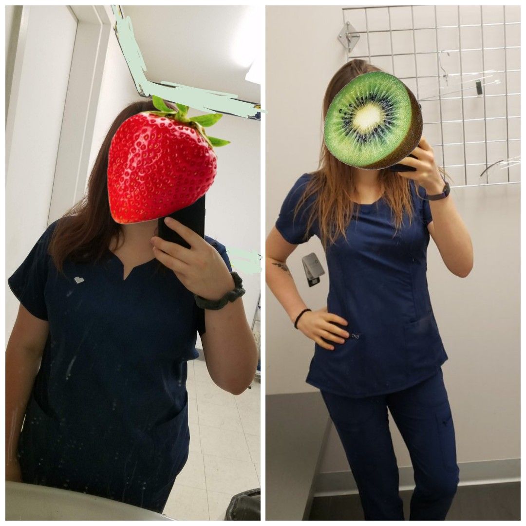 Scrub shopping today made me realize how big of a difference 50 lbs makes! 11 months of 16:8 and ...