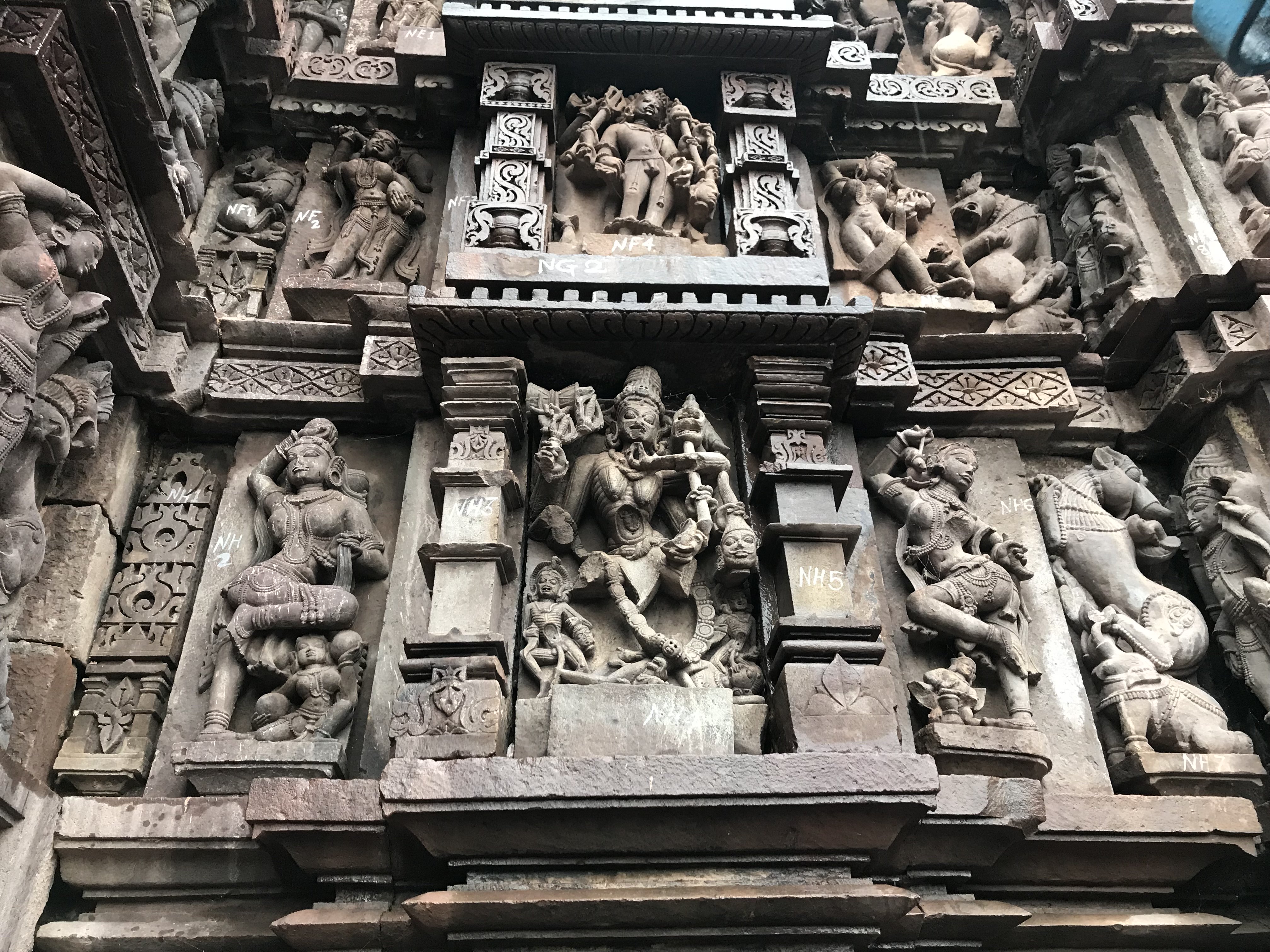 Sculptures on Markanda Mahadeo Temple, Gadhiroli District, Maharashtra. This temple complex was ...