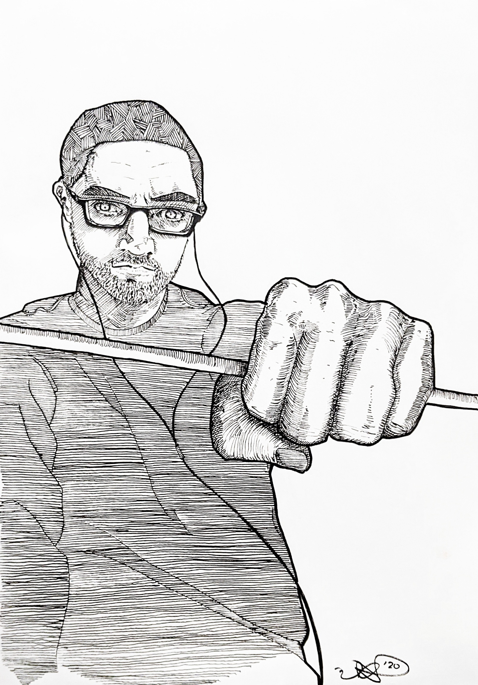 Self-portrait, Me, Ink, 2020 | Scrolller