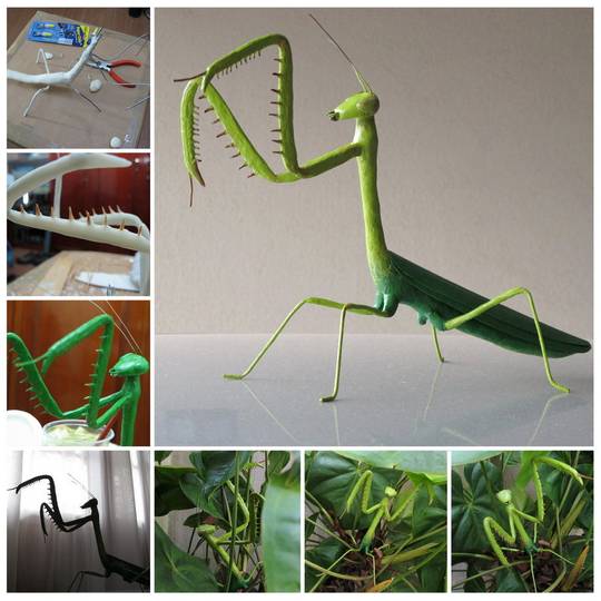 [self] Praying Mantis - insect sculpture | Scrolller