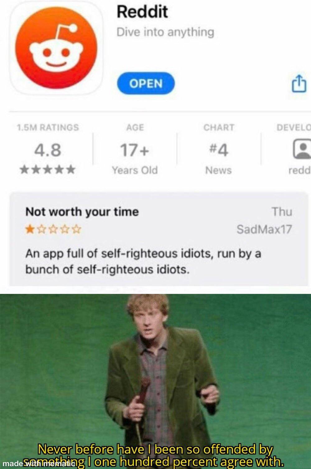 Self Righteous idiot making a low effort meme | Scrolller