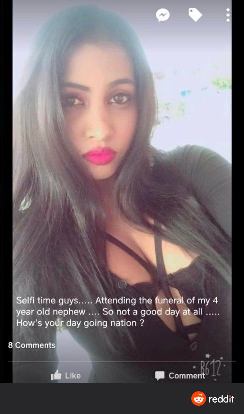 Selfie at nephew's funeral | Scrolller