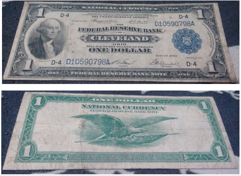 Series of 1918 $1 Note - Cleveland | Scrolller