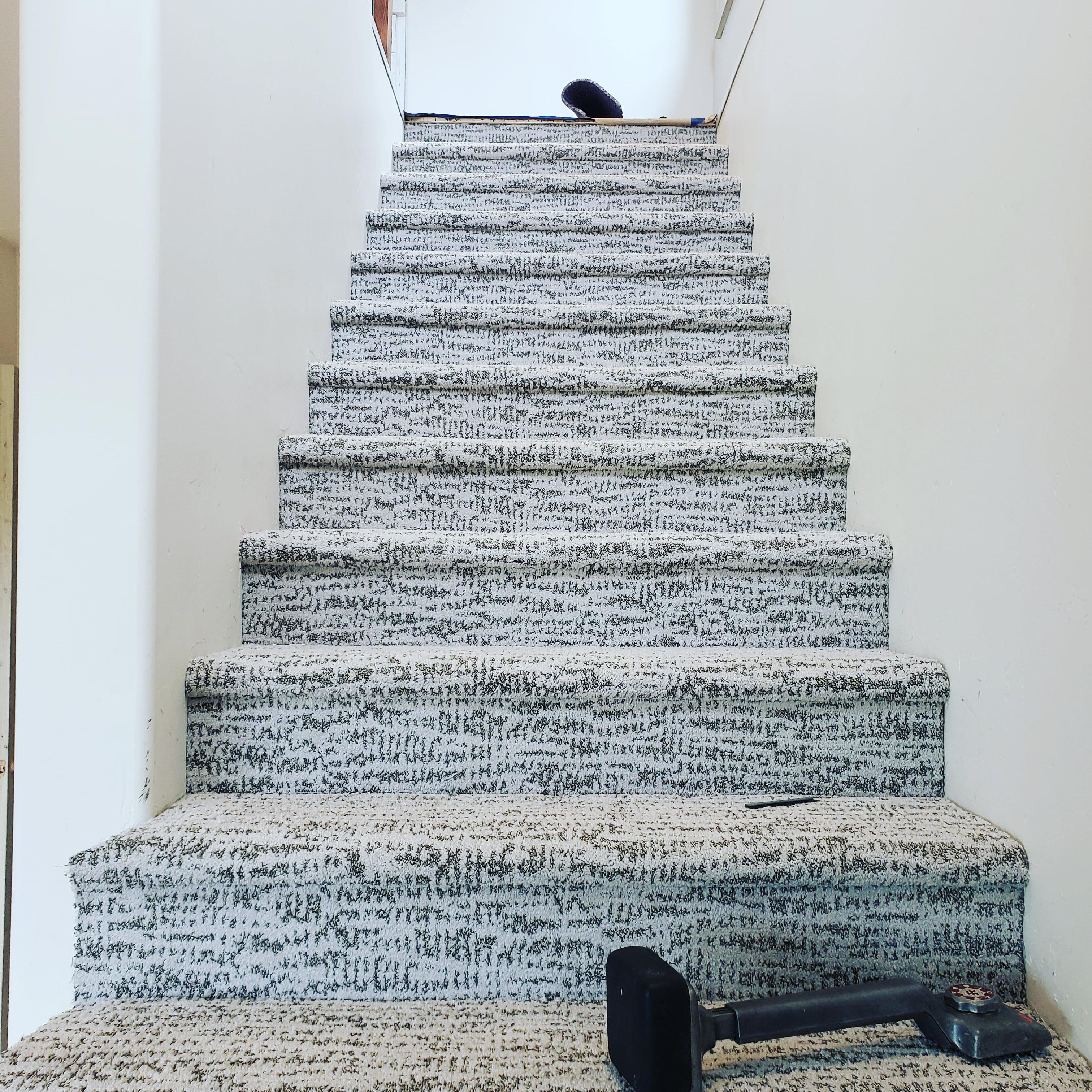 Set of steps I finished today. Blue backed carpet is a blessing and curse. | Scrolller
