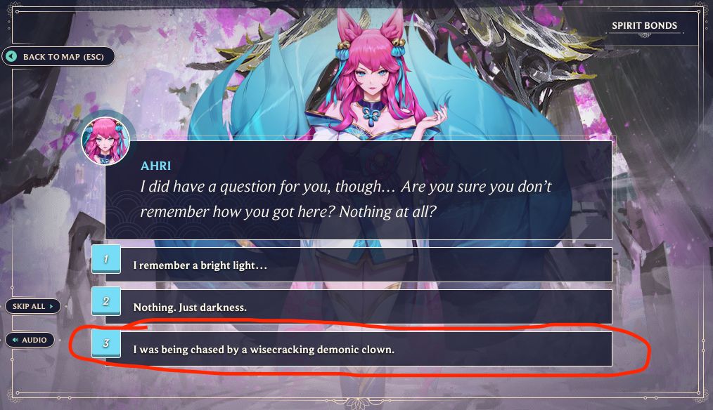 Shaco reference? Ahri spirit blossom interactions | Scrolller