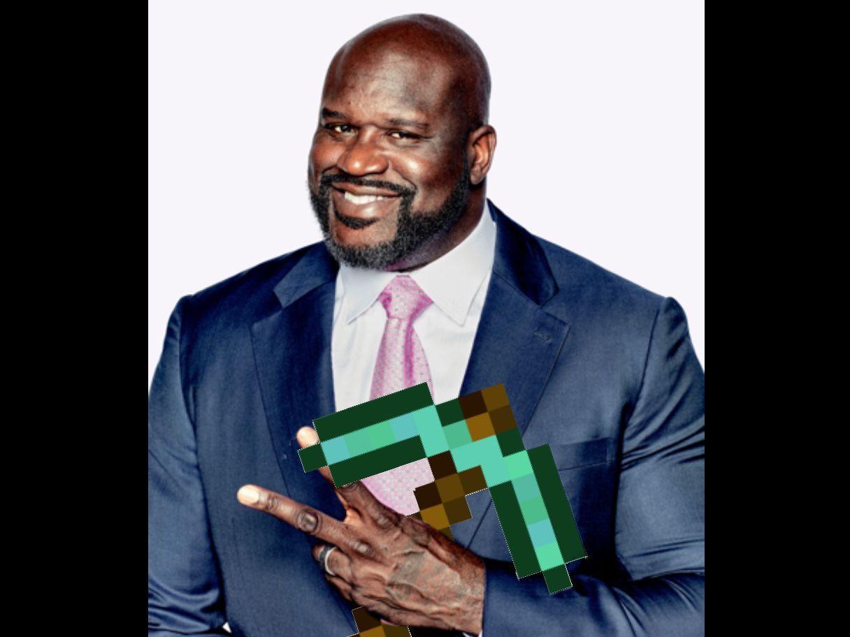 Shaq holding his better pickaxe | Scrolller