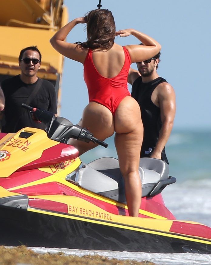 Ashley Graham in red bodysuit | Scrolller