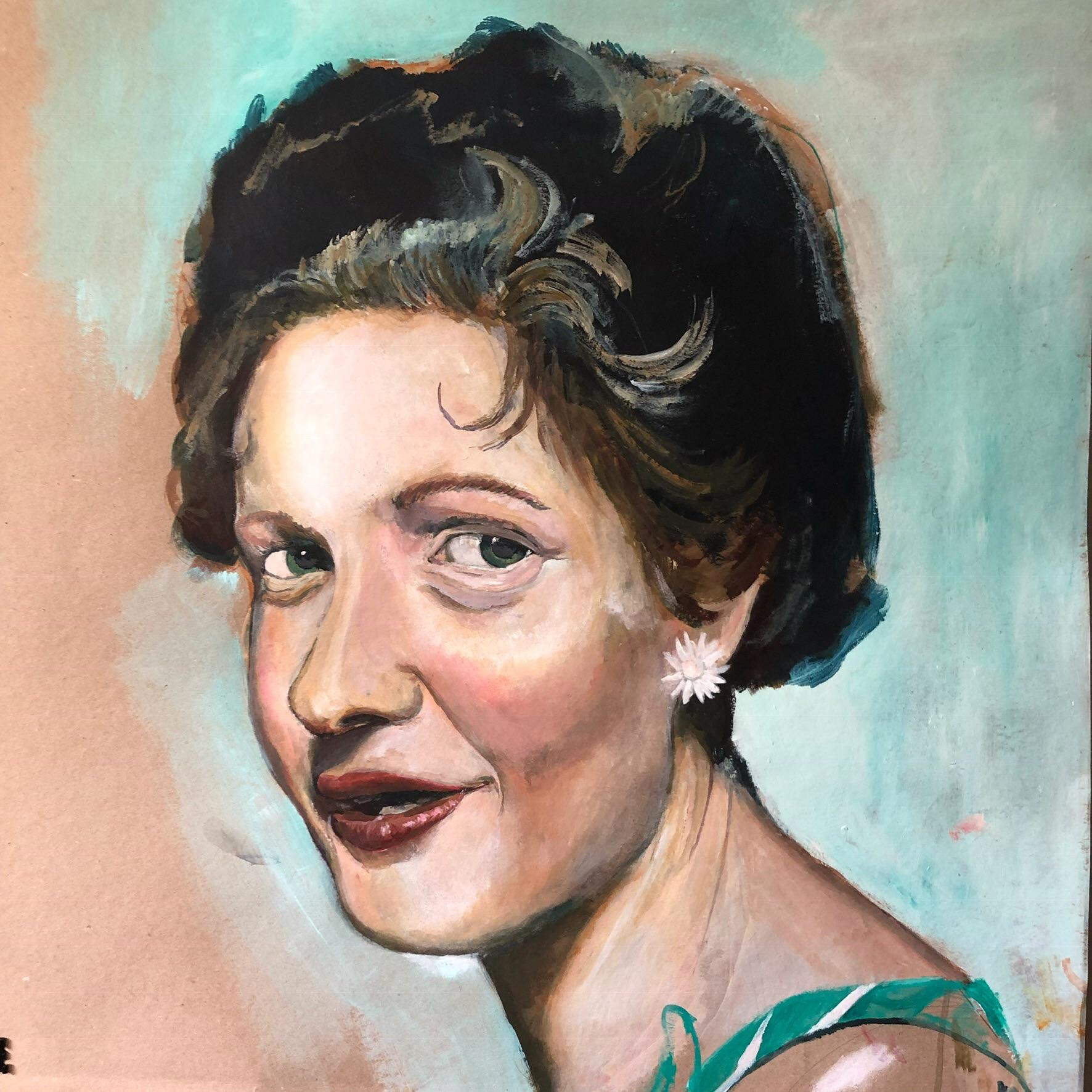 “Shirley” Work in Progress, Acrylic on Paper 594 x 841 mm | Scrolller
