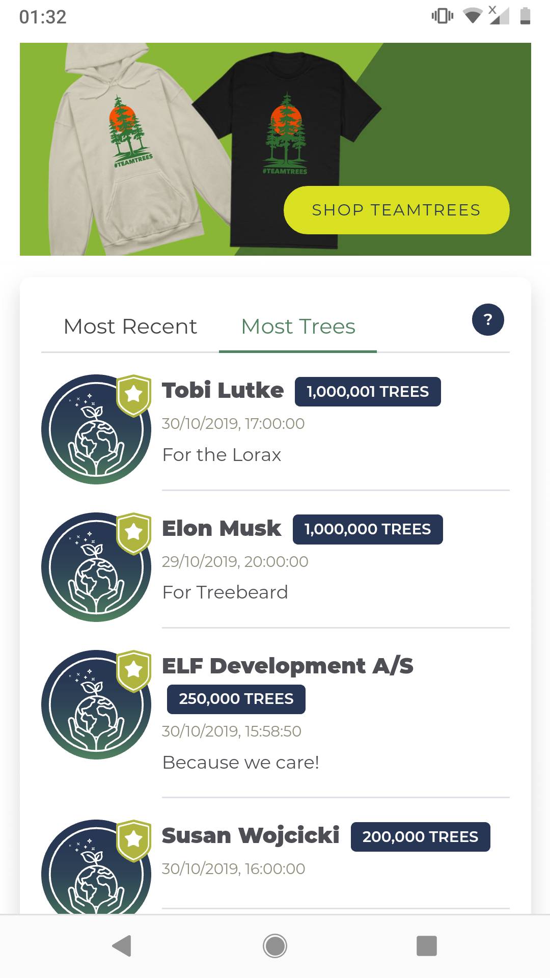Shopify CEO, Tobi Lutke, donated $1,000,001 to plant 1,000,001 trees through the Arbor Day ...