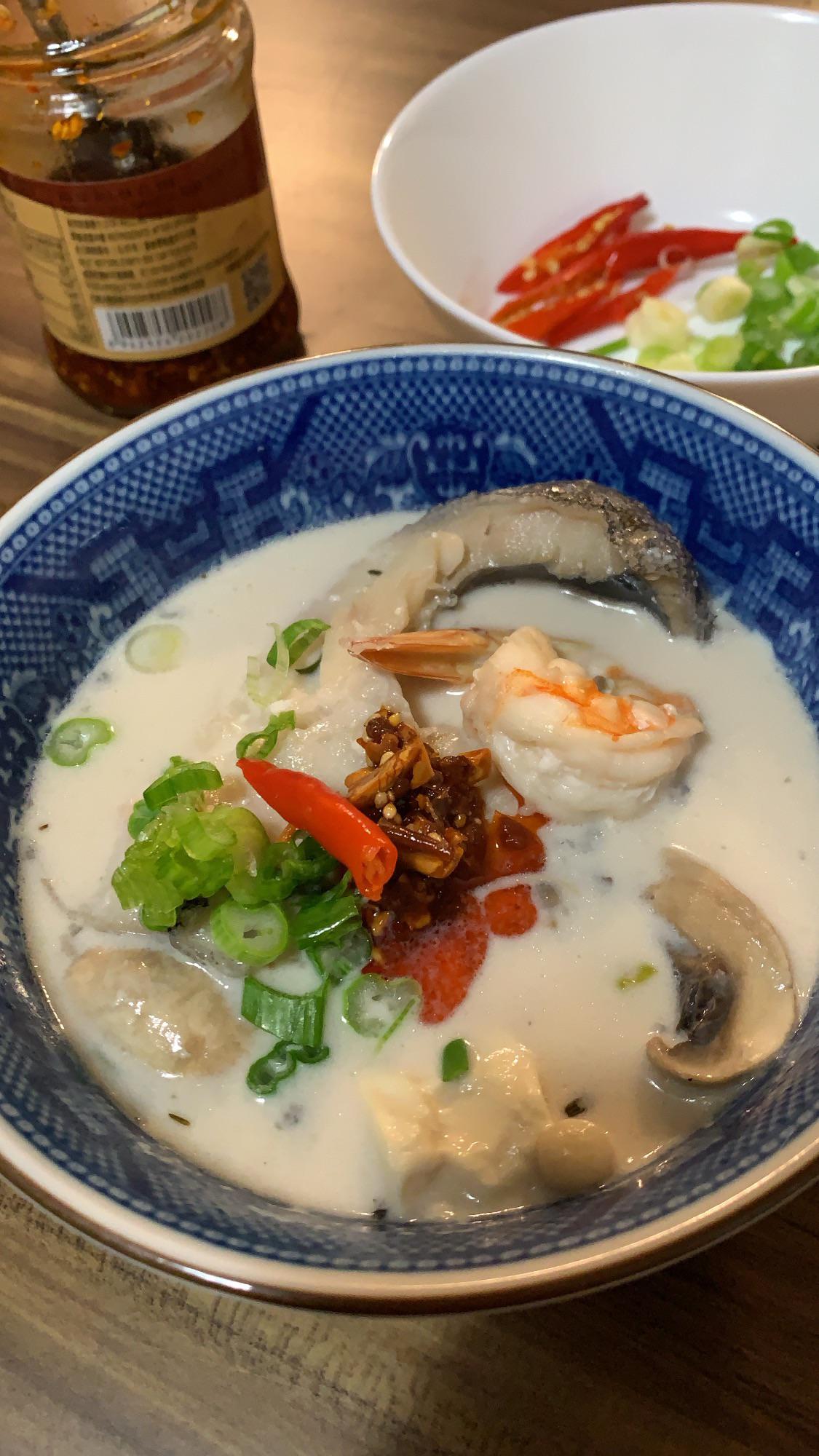 Shrimp and Black Cod Tom Kha Gai Soup | Scrolller