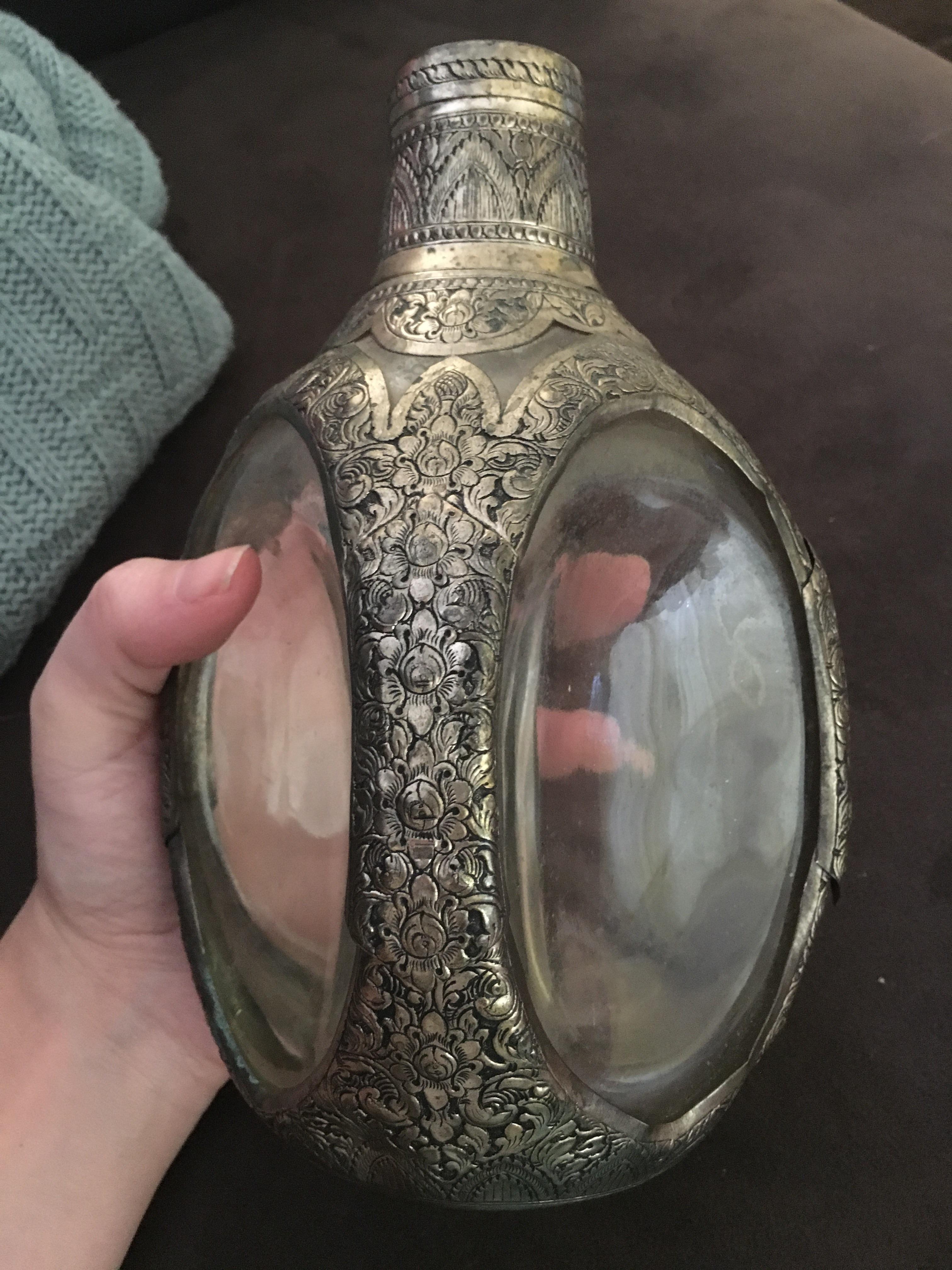 Silver Overlay Bottle, can't be opened | Scrolller