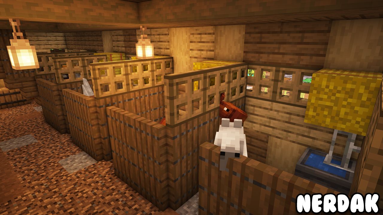 Simple Horse Stalls to add to your barn! (Minecraft: Make a Beautiful Farm" video link in ...