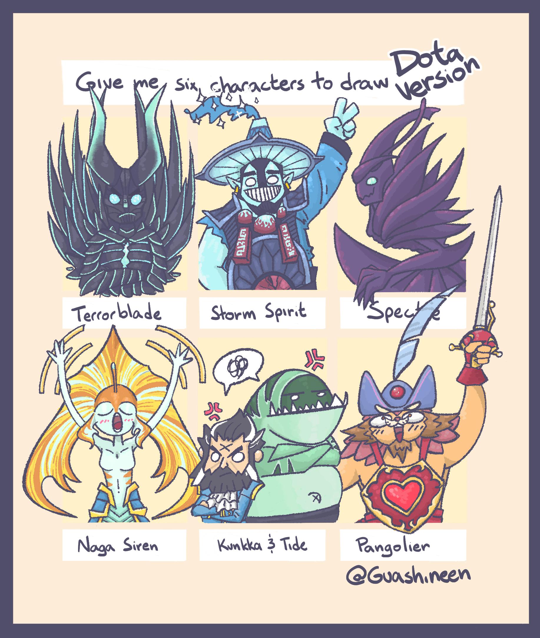Six Characters Fanart Challenge (dota version) | Scrolller