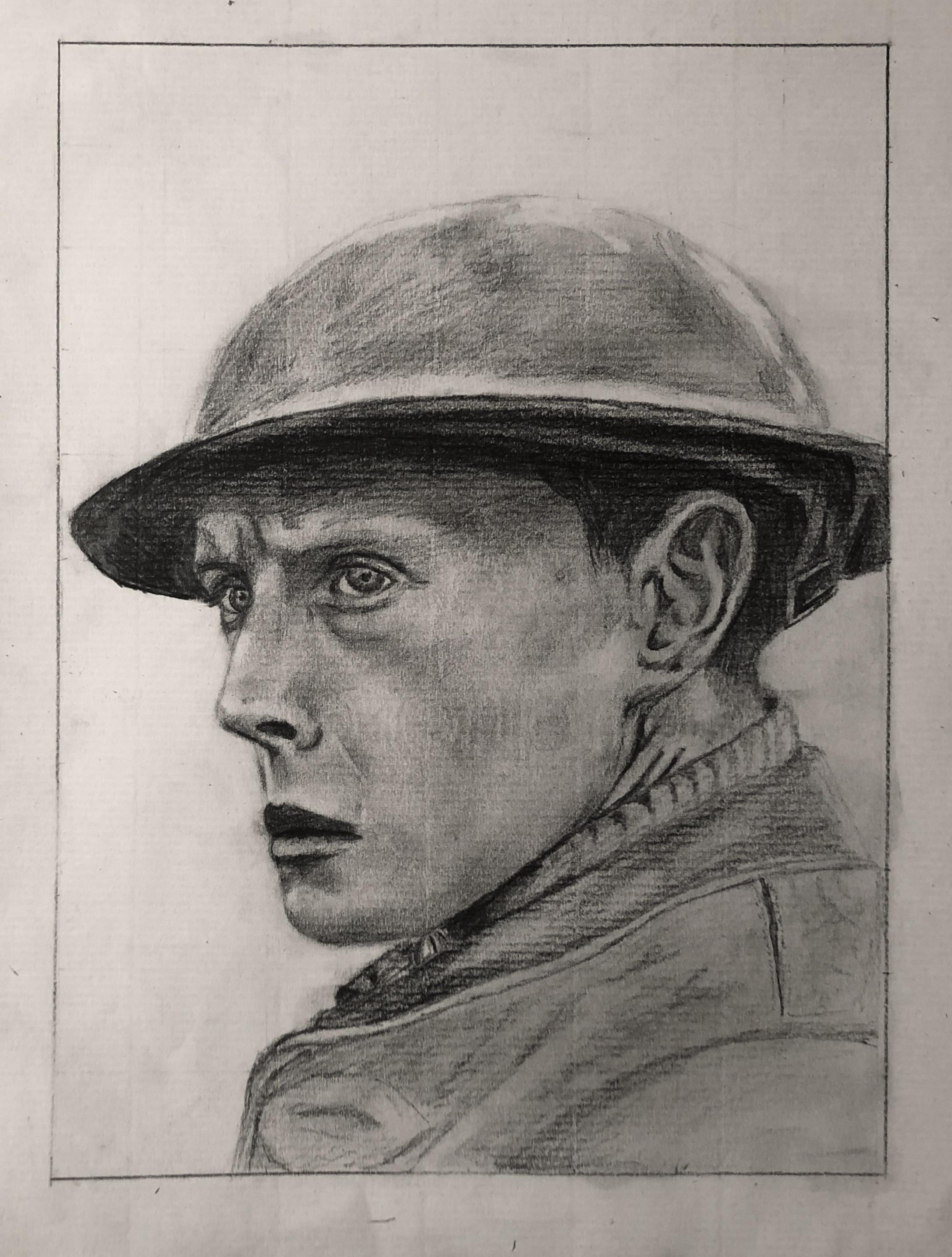 Sketch of George Mackay as Lance Corporal Schofield | Scrolller