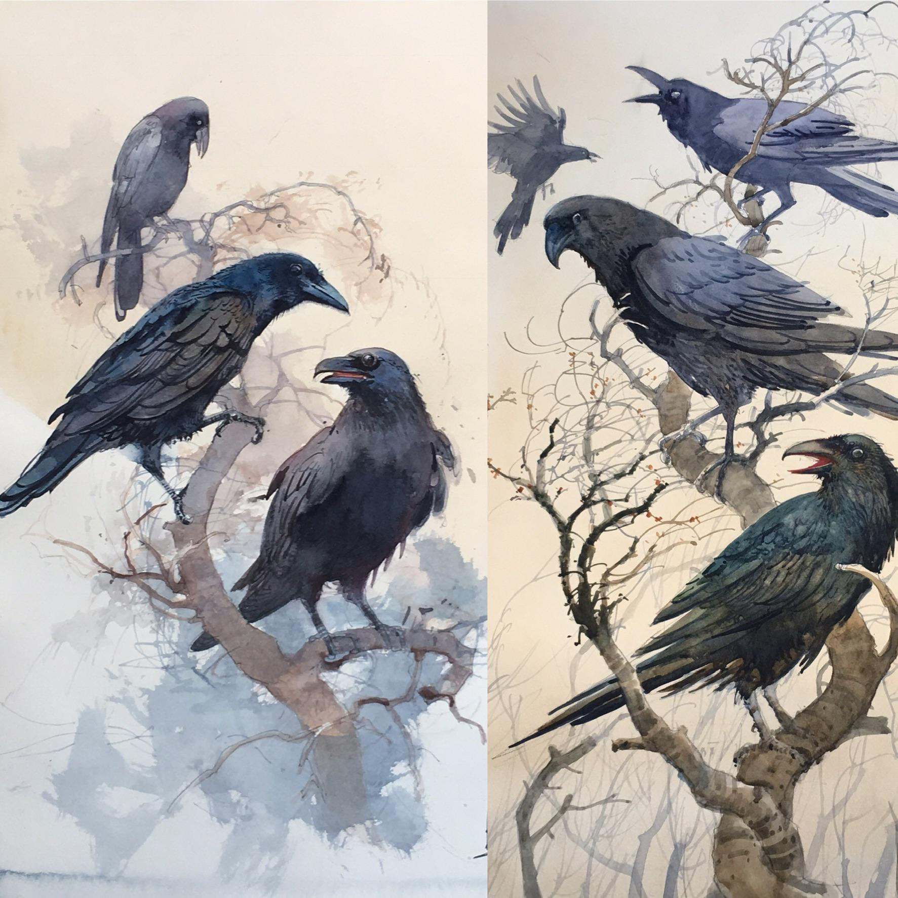 smart birds , me , watercolor on paper , 2019 | Scrolller