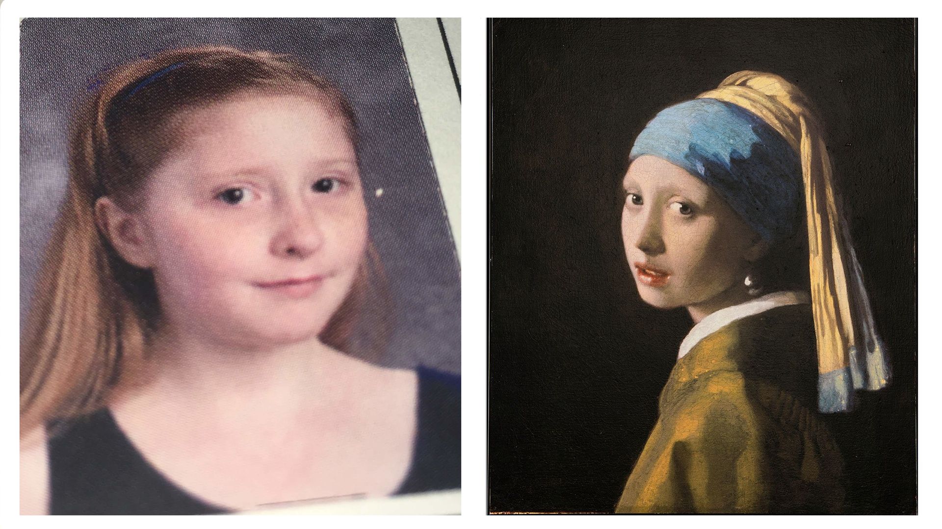 So my sister when she was in 4th grade is the girl with pearl earring. CONSPIRACY! lol | Scrolller