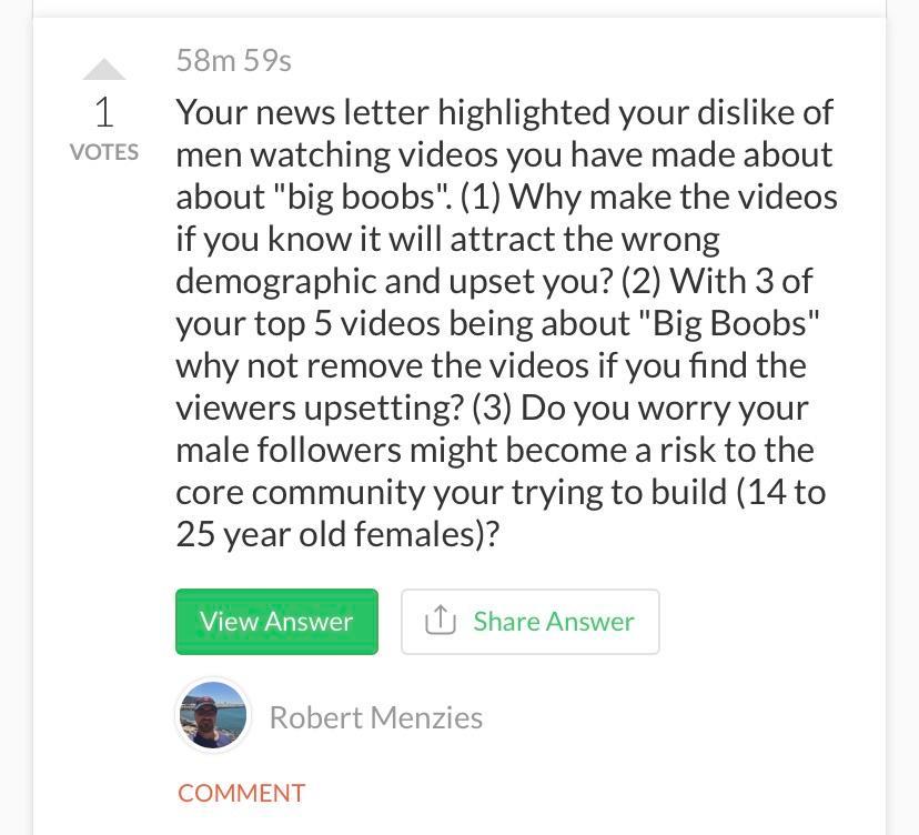 Someone asked this question on her livestream | Scrolller