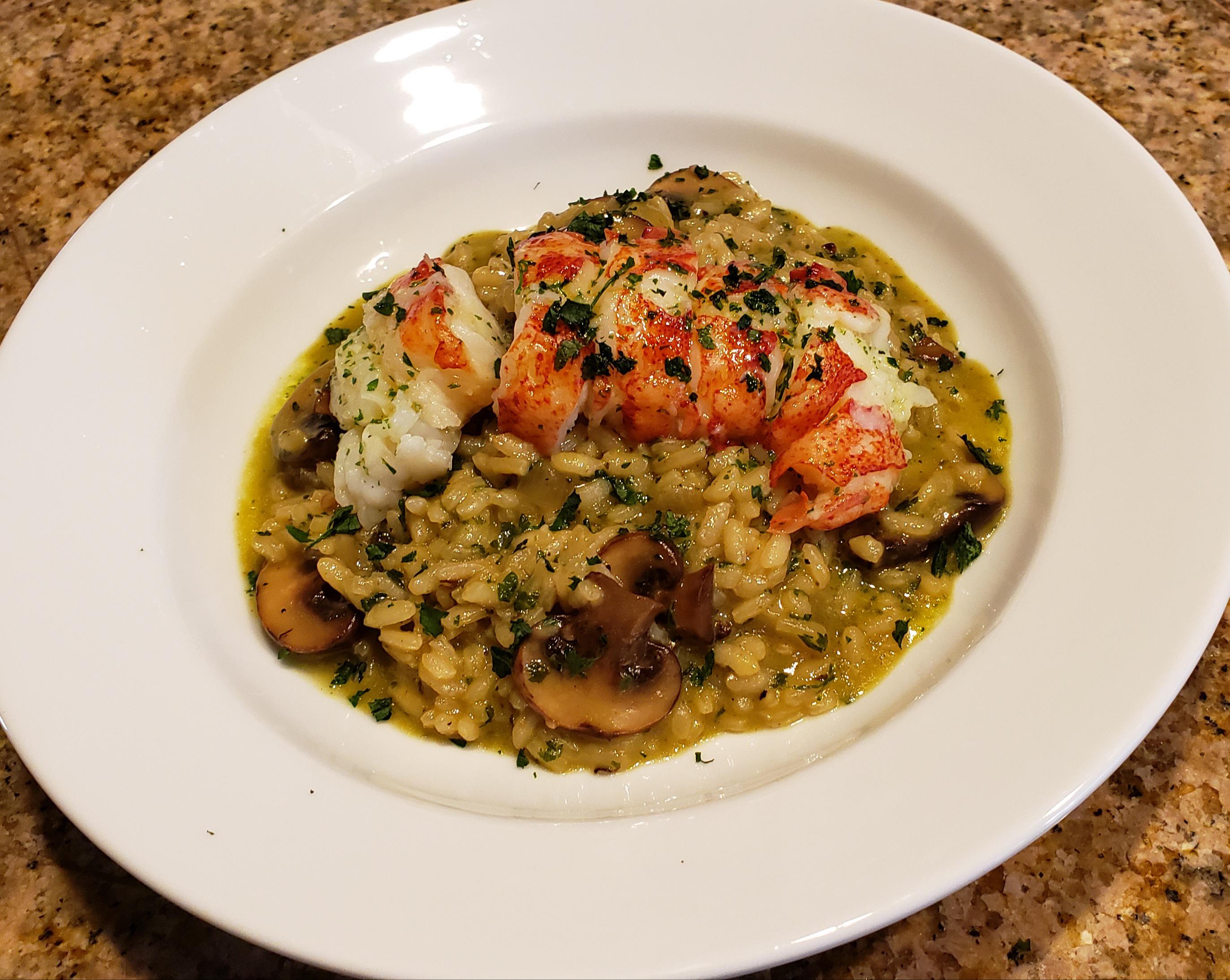 Sous vide lobster and mushroom risotto. | Scrolller