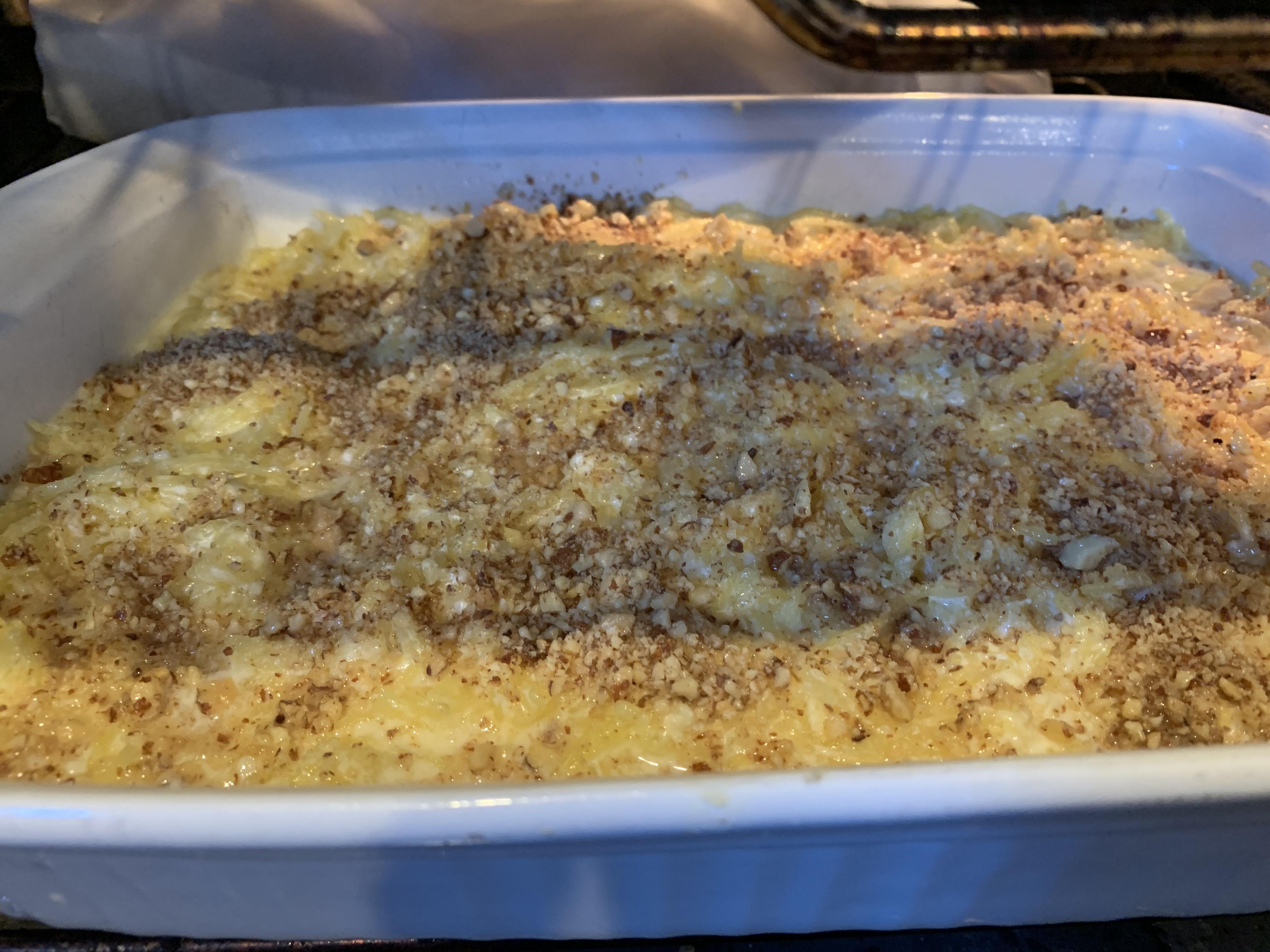 Spaghetti squash with Parmesan garlic cream sauce. | Scrolller