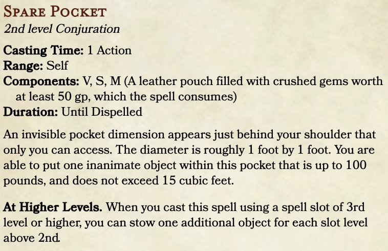 Spare Pocket - An extradimensional hidey hole | Scrolller