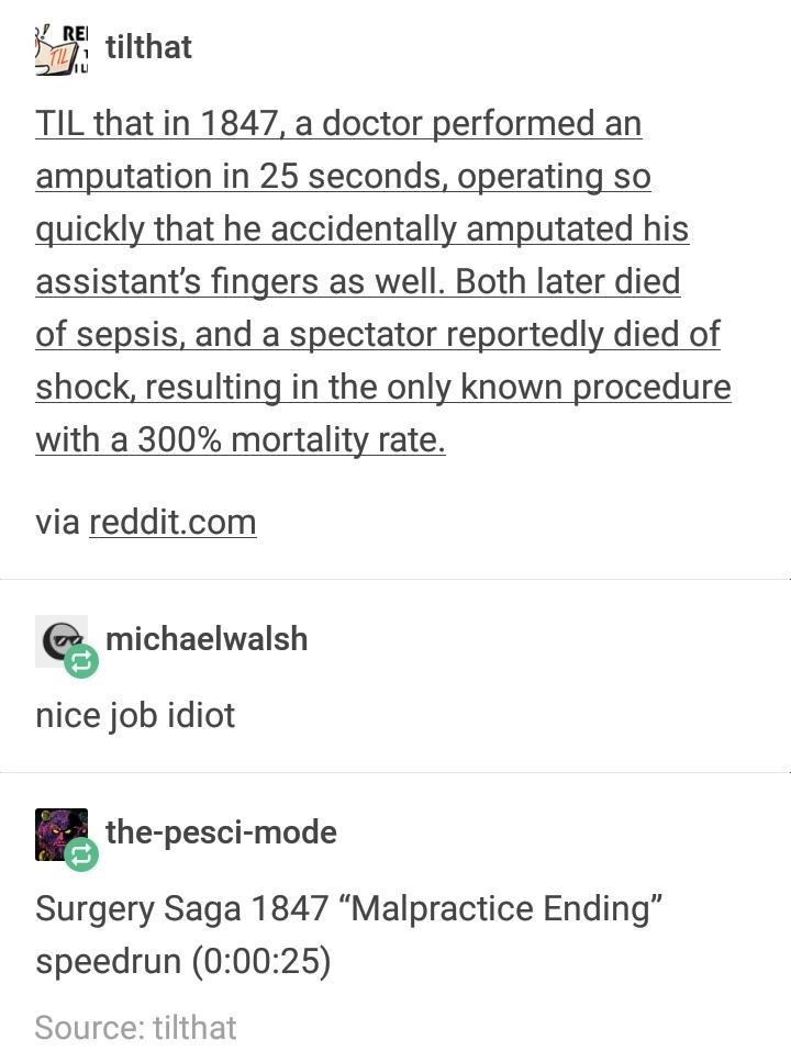 Speedrunning amputation (/r/speedrun) | Scrolller