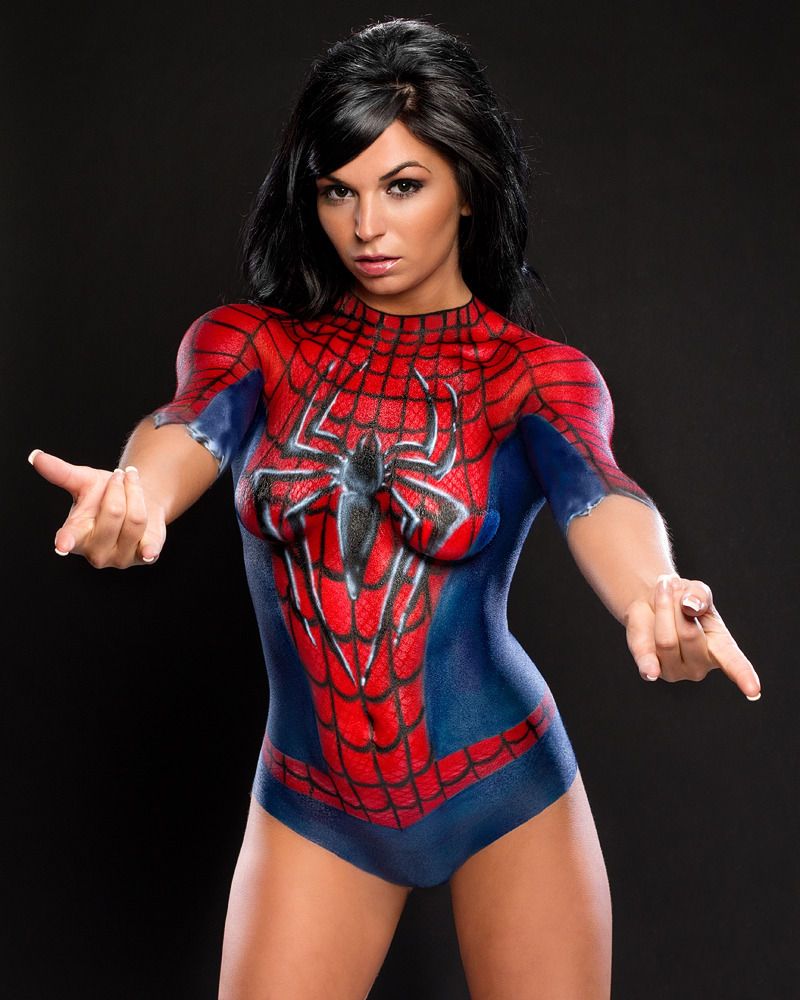 Spider Girl body paint | Scrolller