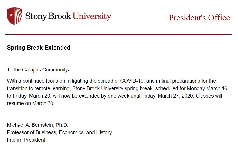 SPRING BREAK EXTENDED TO 27TH | Scrolller