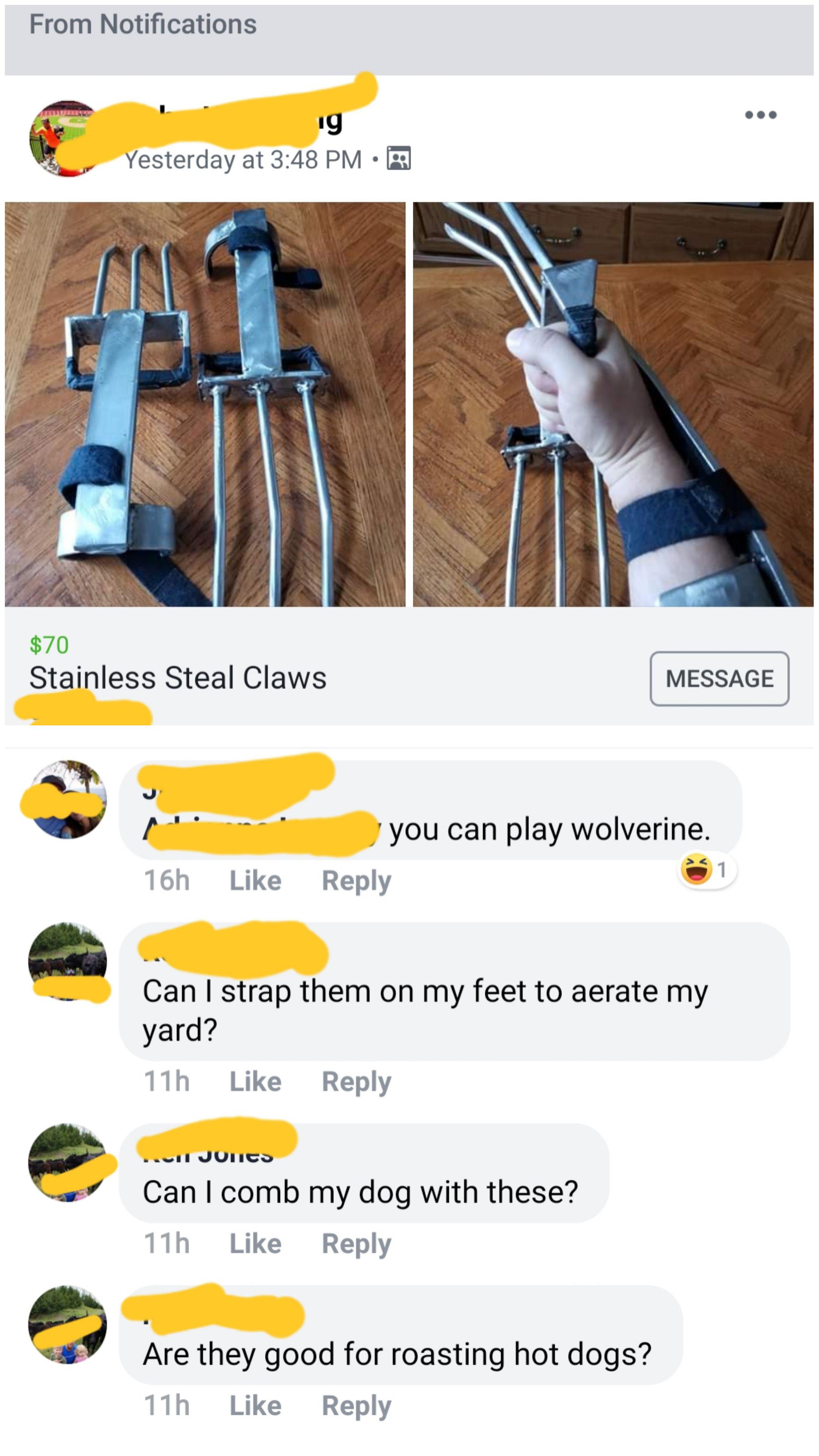 Stainless Steal Claws | Scrolller