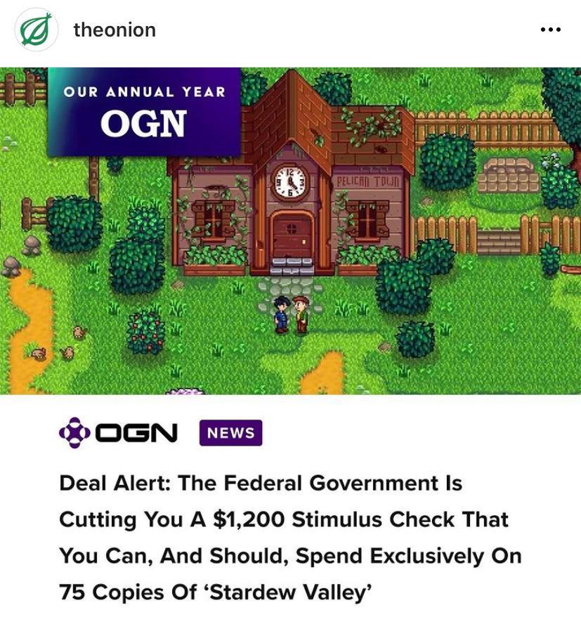 Stardew got featured in The Onion | Scrolller
