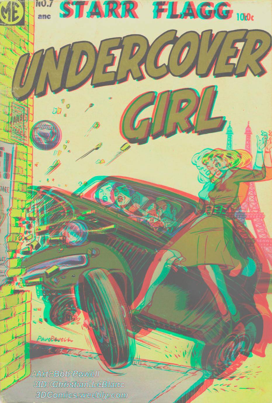 Starr Flagg - Undercover Girl (2D to 3D conversion of a golden age comic cover by Bob Powell ...