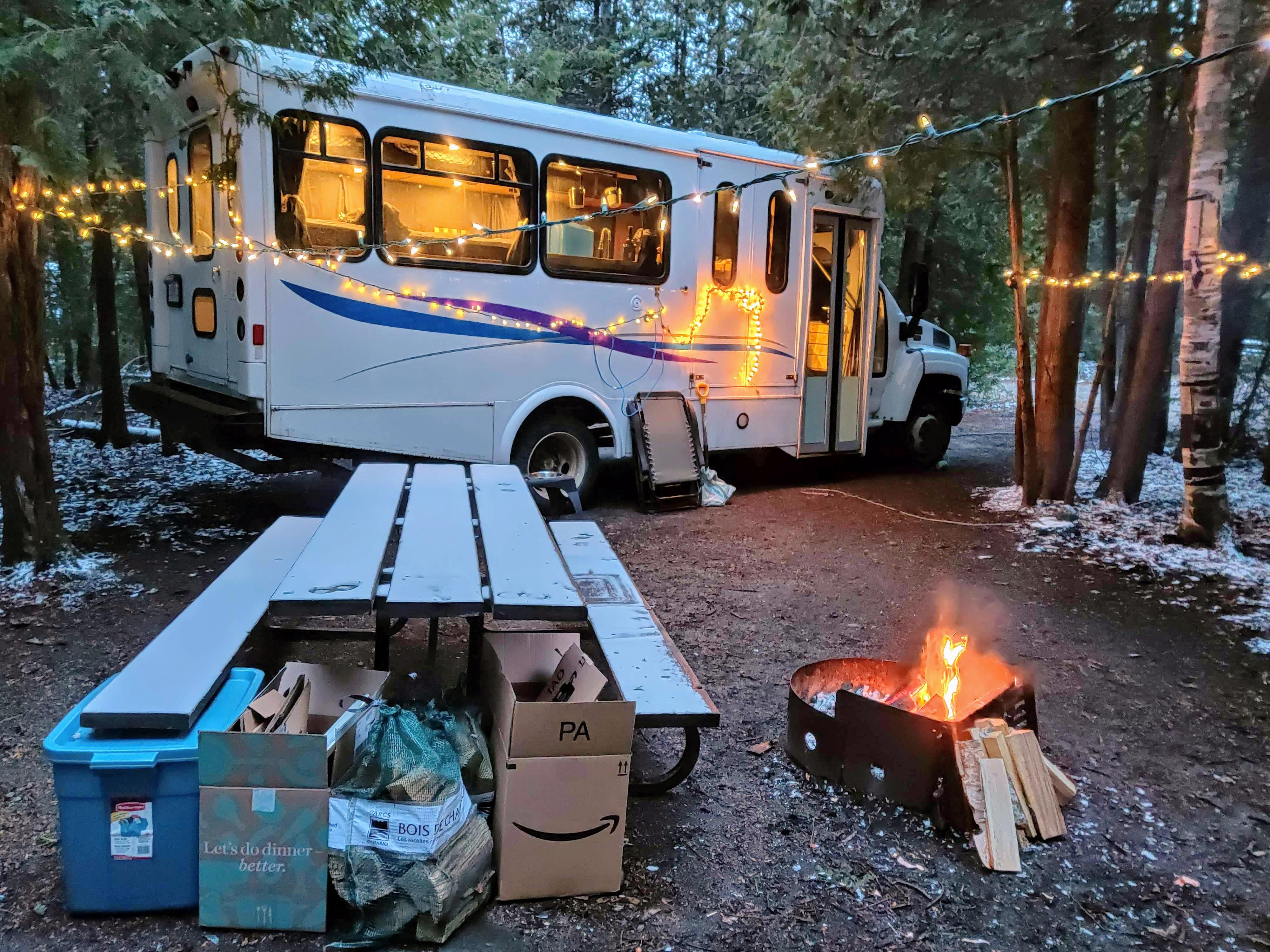 staying cozy while camping | Scrolller