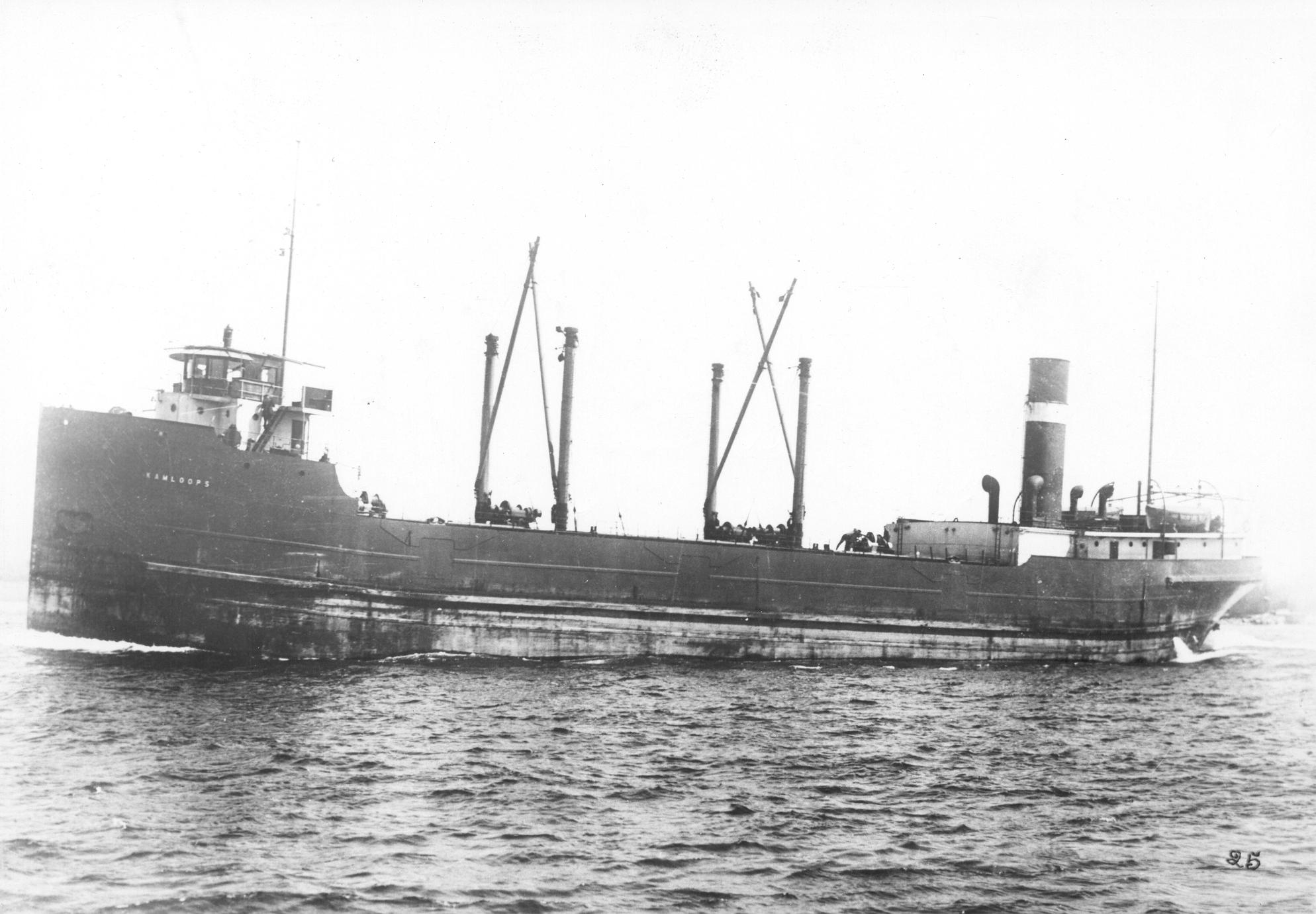 Steam freighter Kamloops, location unknown. Artist and date unknown. [1988x1380] | Scrolller