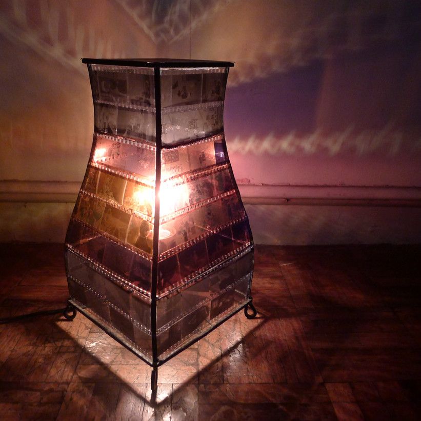 Steampunk lamp made out of film negatives | Scrolller