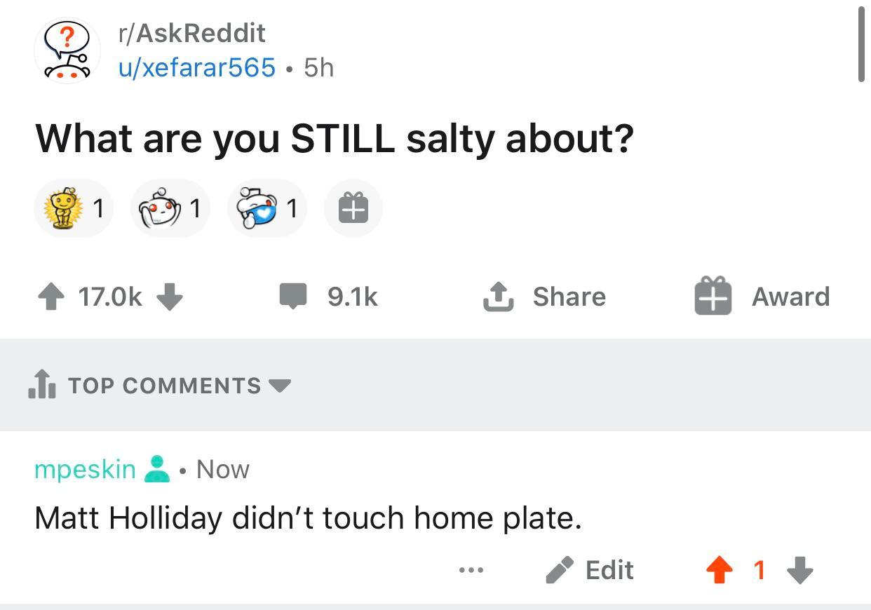 Still salty. | Scrolller