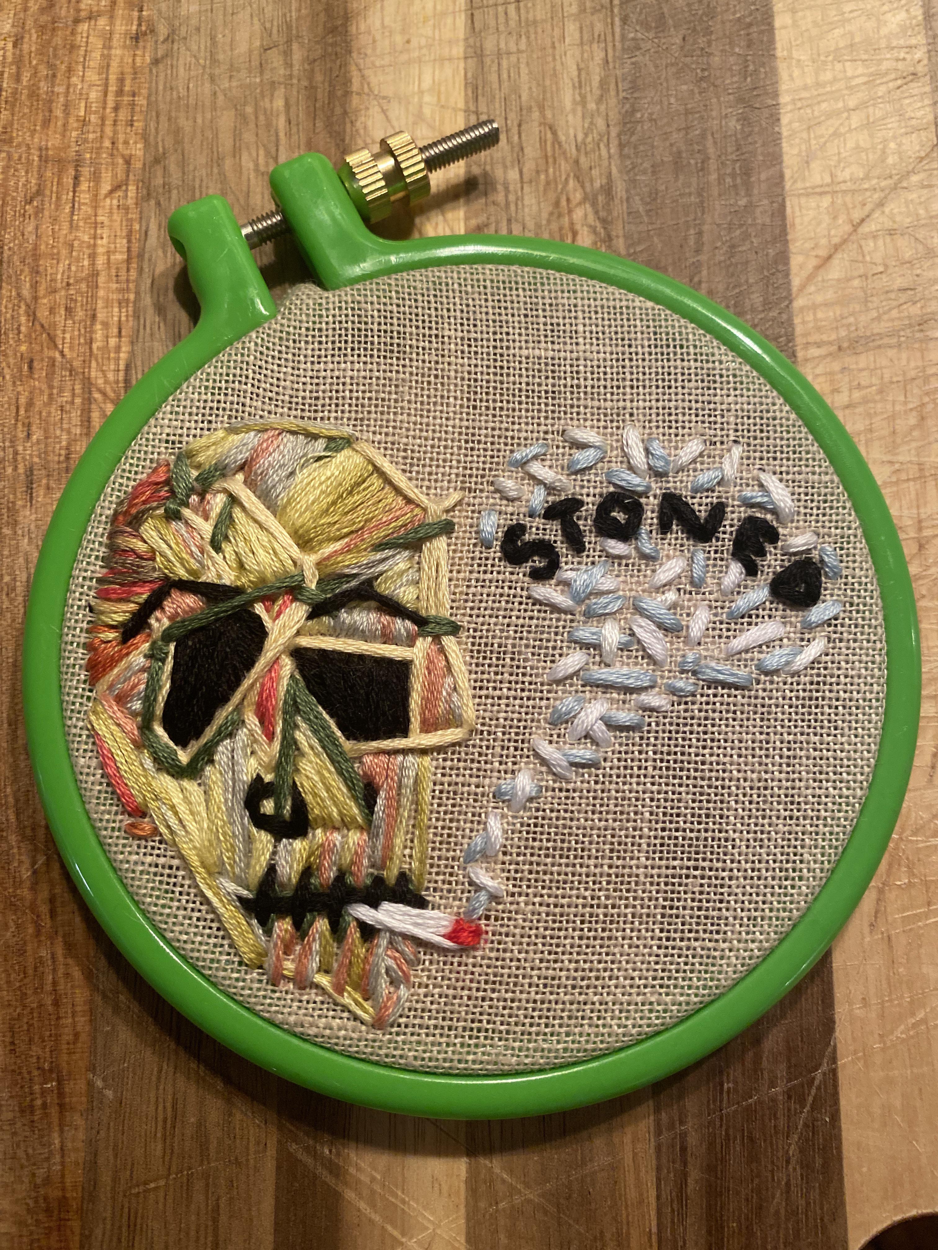 Stoned to The Bone, Me, Embroidery, 2020 | Scrolller