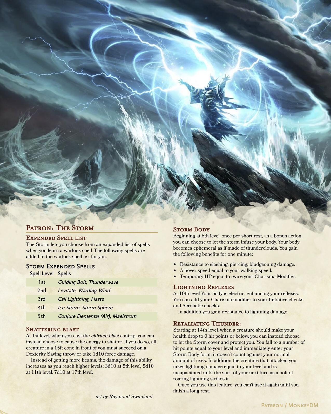 Storm Patron - A Warlock Subclass that wields Lightning to Shatter the battlefield and Destroy ...
