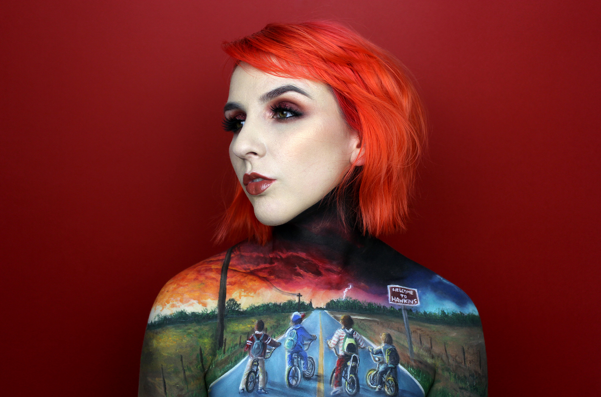 Stranger Things body paint. | Scrolller