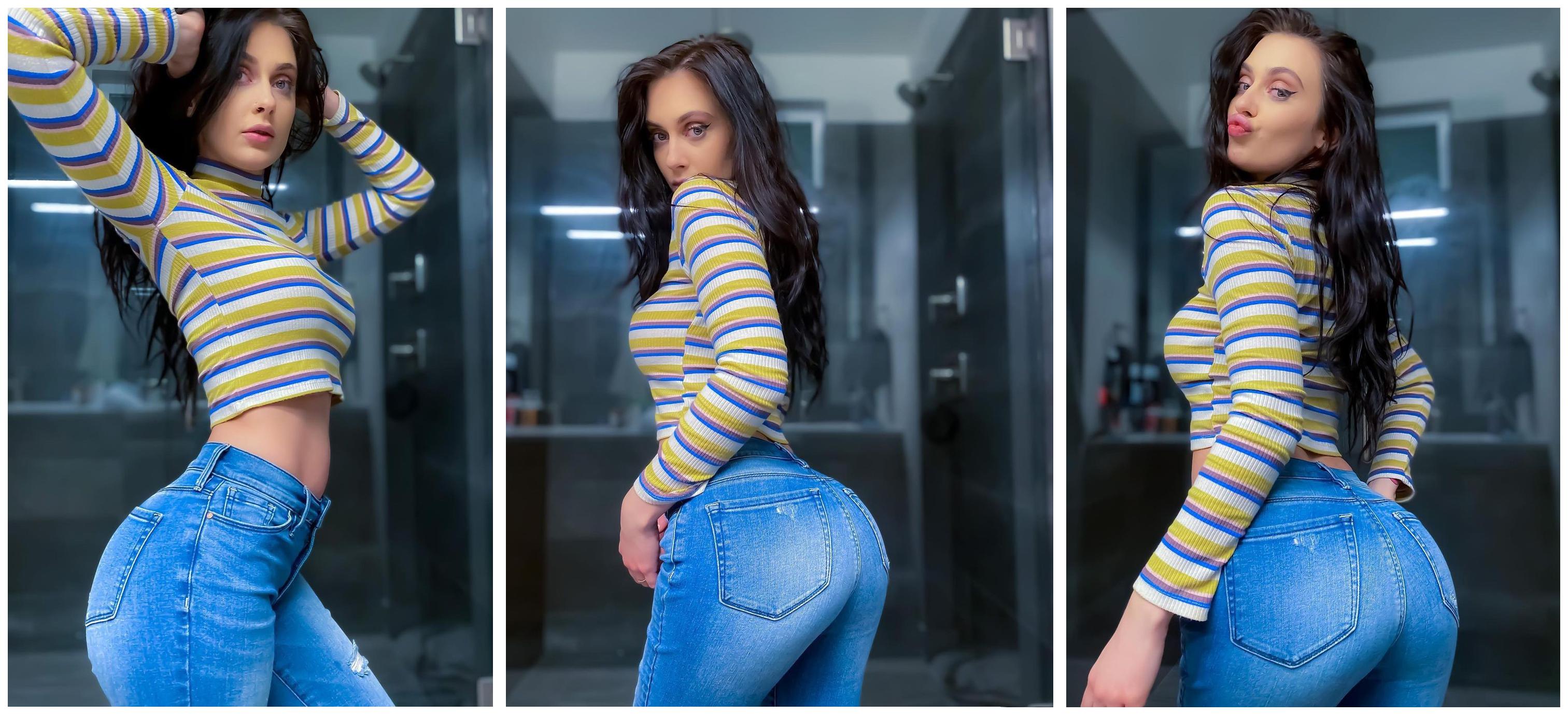 Stripped top and jeans | Scrolller