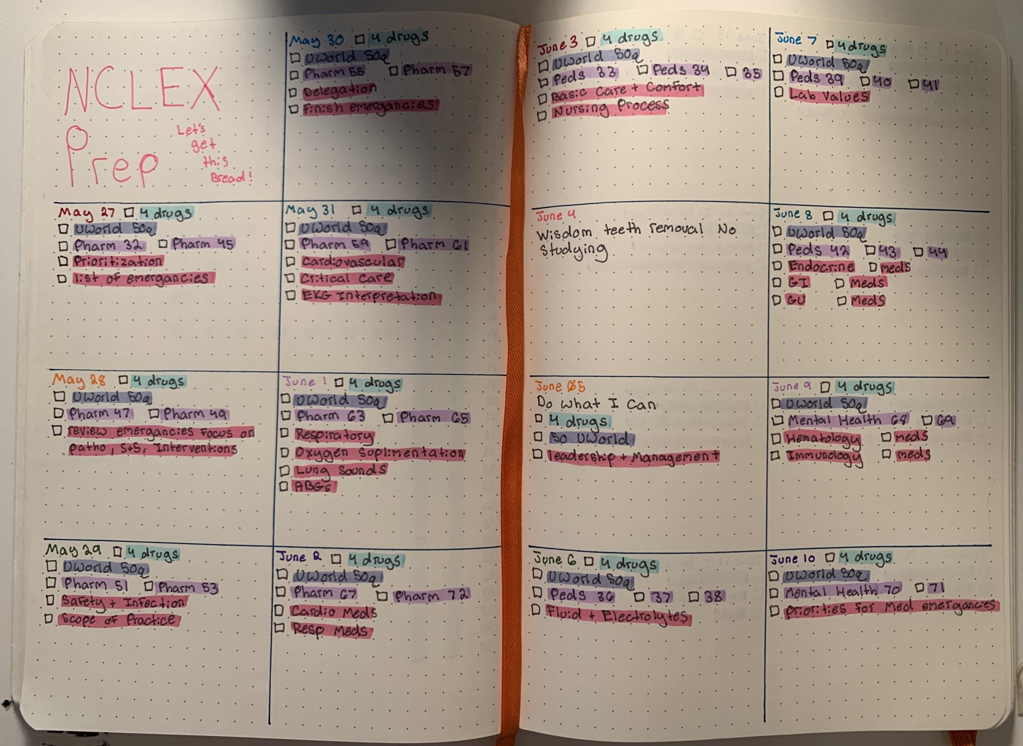 Study calendar so I actually have a plan each day prepping for boards | Scrolller