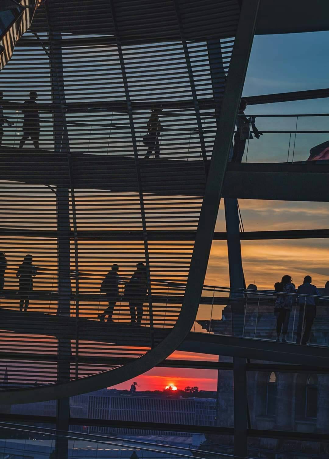 Sunset seen from inside the Reichstag dome. Berlin 2019. | Scrolller