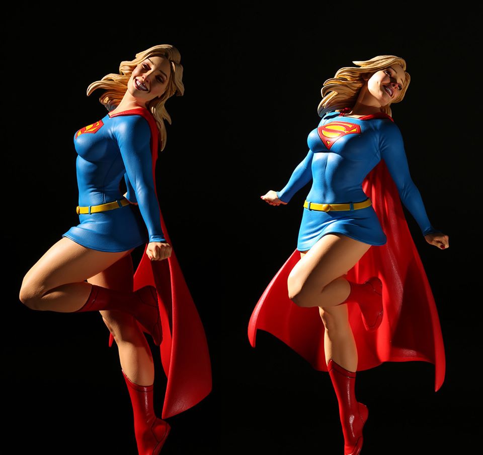 Supergirl Statue Design by Frank Cho, Sculpted and painted by Jonathan Matthews | Scrolller